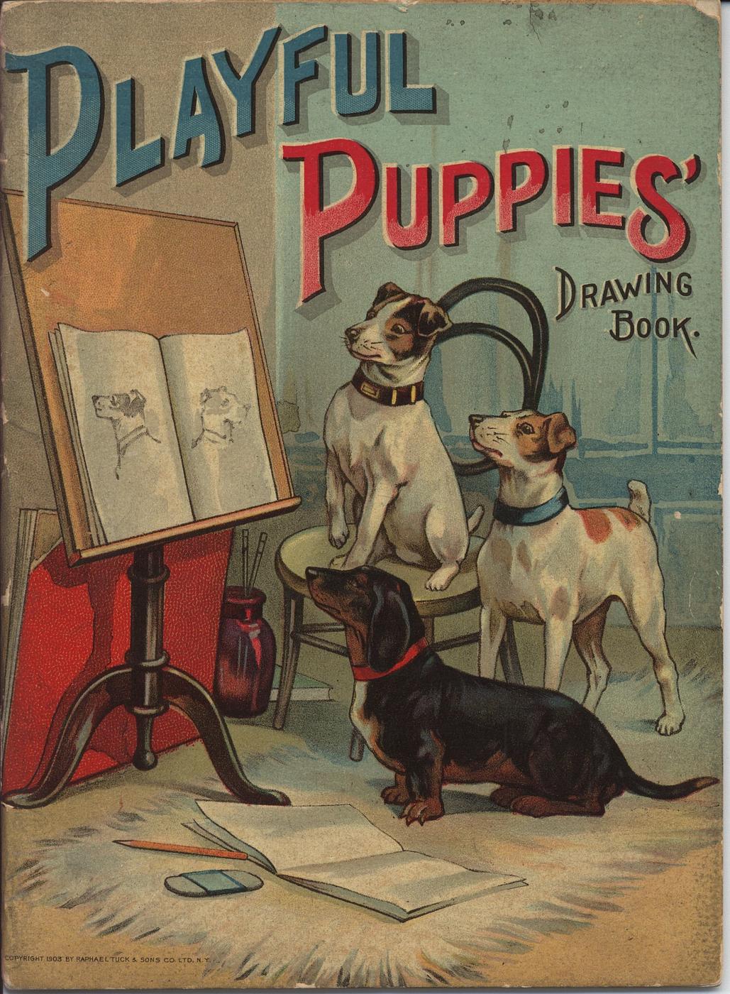 PLAYFUL PUPPIES DRAWING BOOK - TuckDB Ephemera