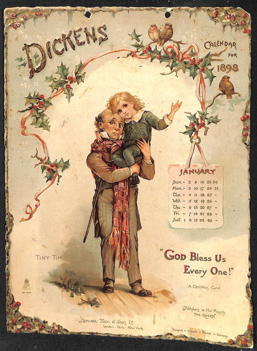 DICKENS CALENDAR FOR 1898 - TuckDB Ephemera