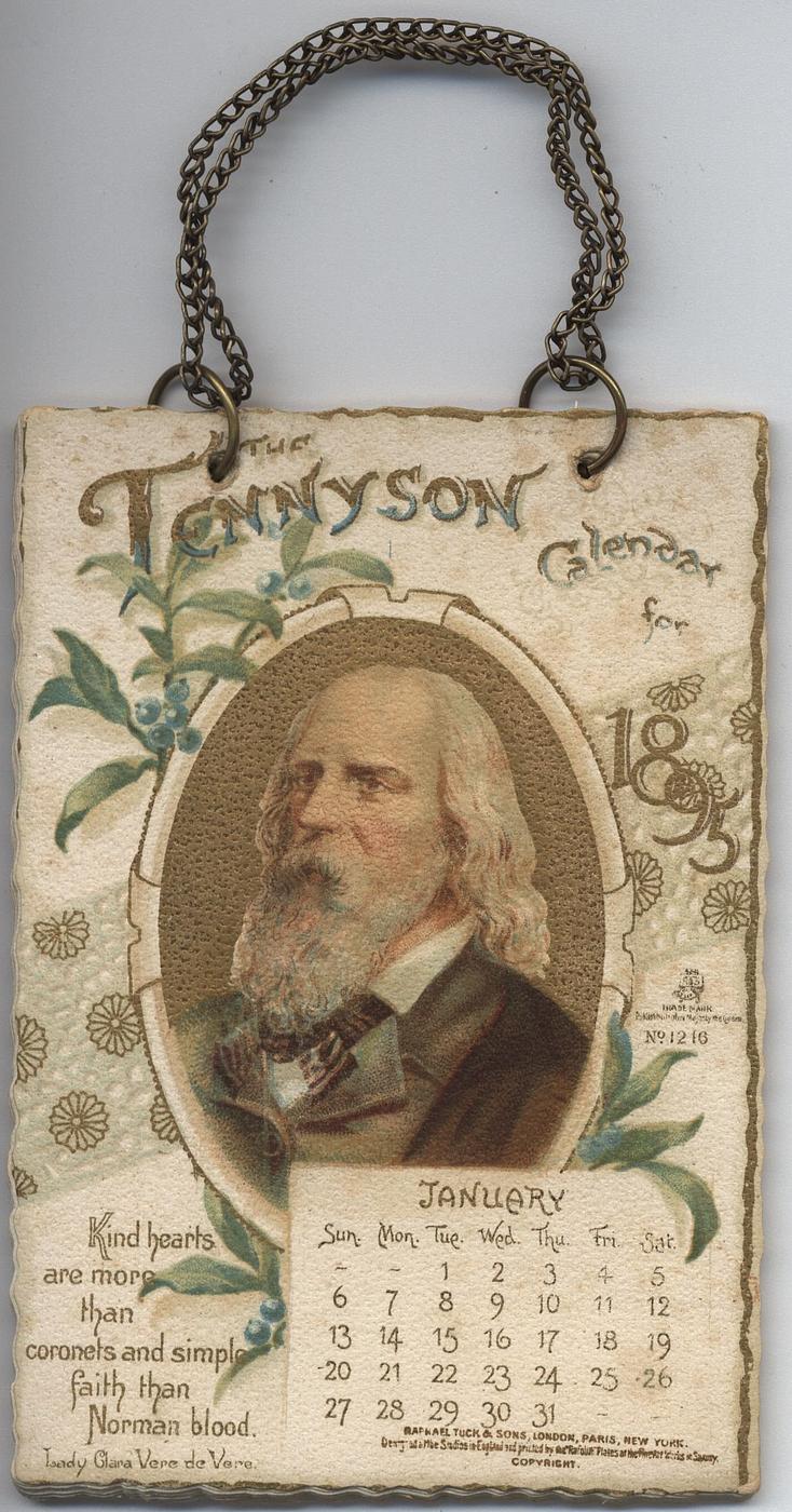 THE TENNYSON CALENDAR FOR 1895 - TuckDB Ephemera