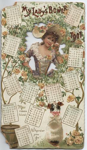 MY LADY'S BOWER CALENDAR FOR 1901 - TuckDB Ephemera