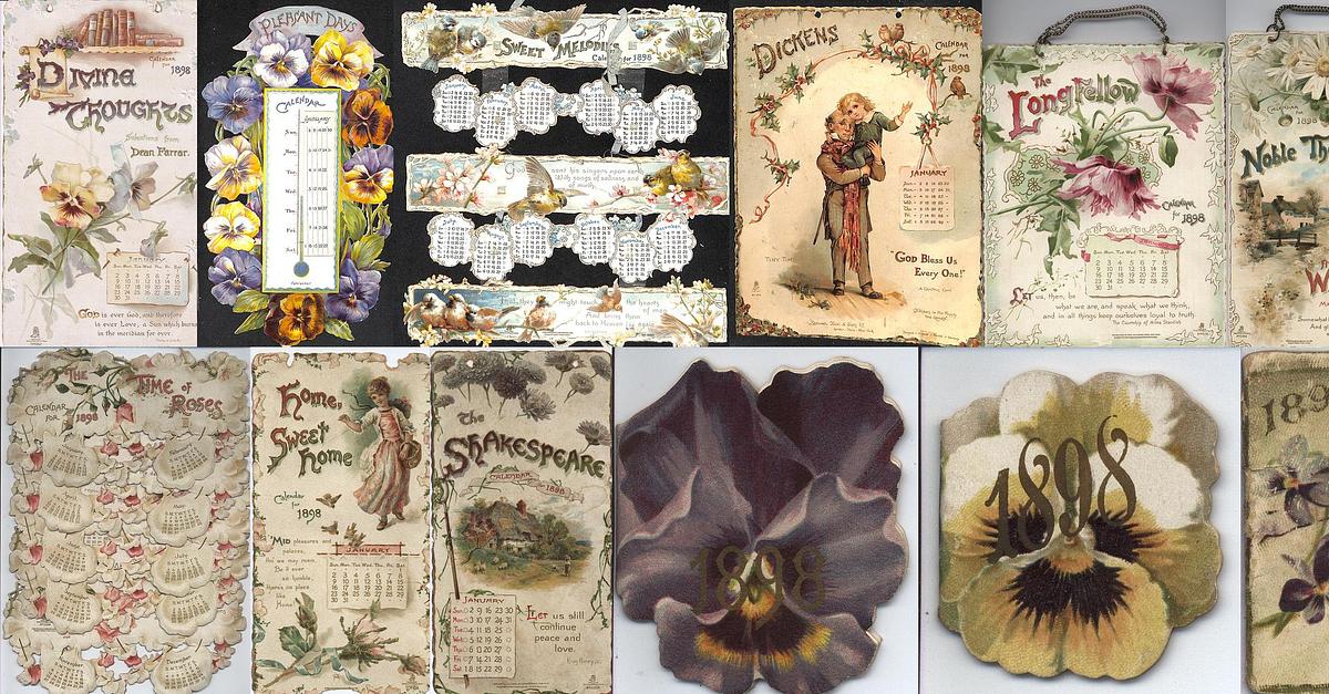 Set: CALENDAR FOR 1898 - TuckDB Ephemera