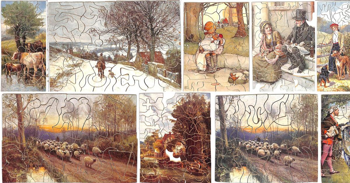 Set: TUCK'S ZAG-ZAW PICTURE PUZZLE 50-99 pieces - TuckDB Ephemera