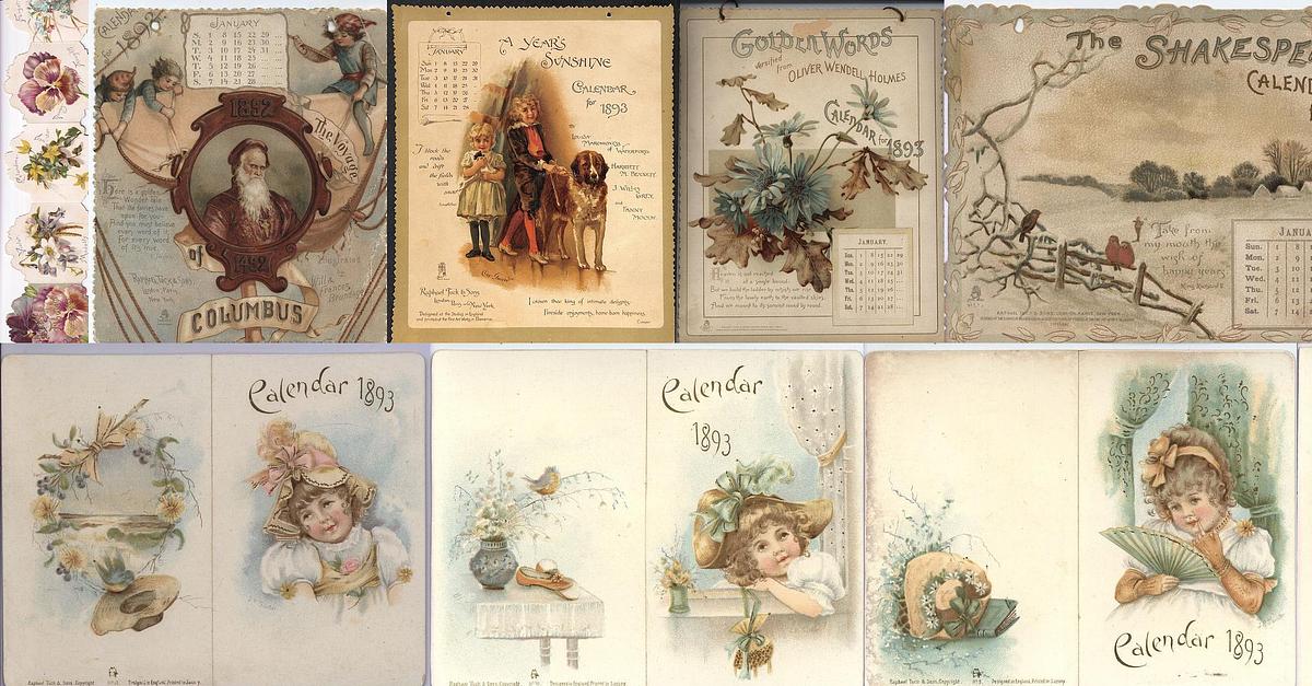 Set: CALENDAR FOR 1893 - TuckDB Ephemera